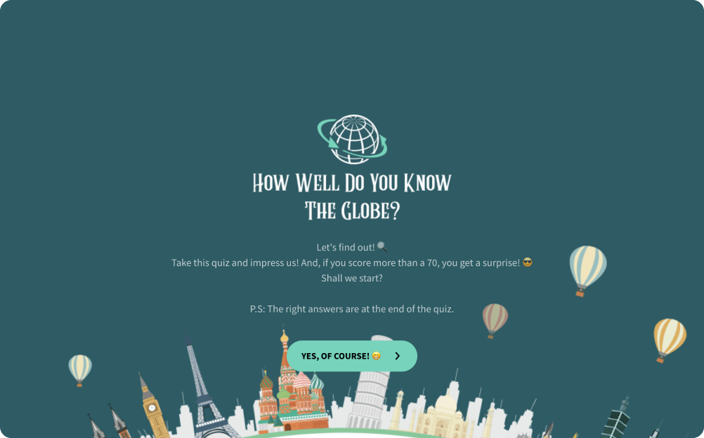 Geography Quiz Template | For School Games & Fun | SurveySparrow