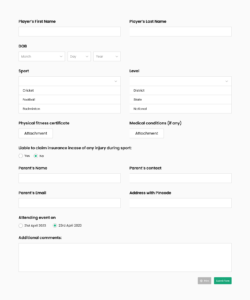 Sports Registration Form Template - 11 Tips & Tricks