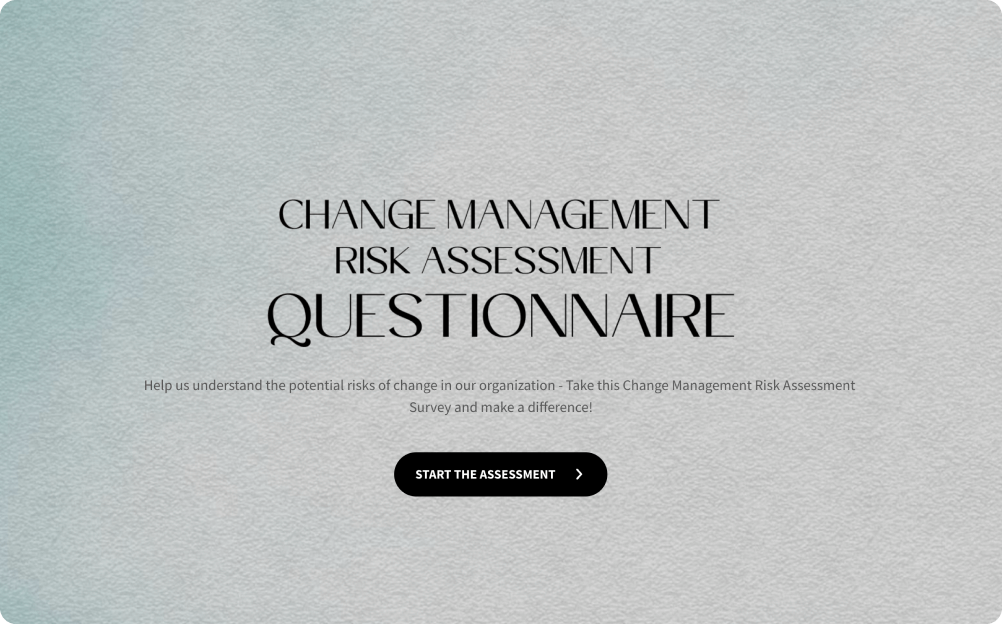 Change Management Risk Assessment Questionnaire | SurveySparrow